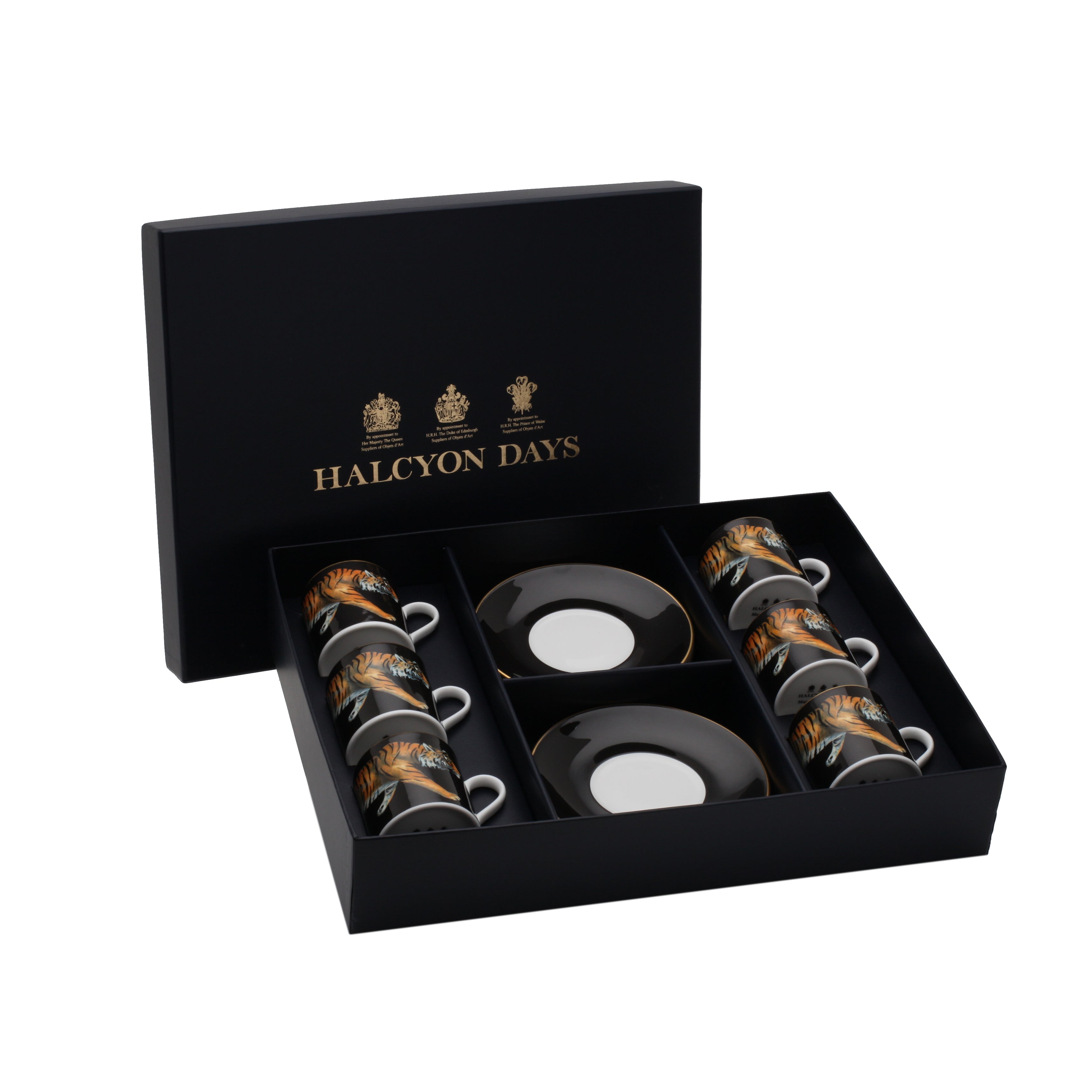 Tiger Coffee Cup & Saucer Box Set of 6 – HALCYON DAYS