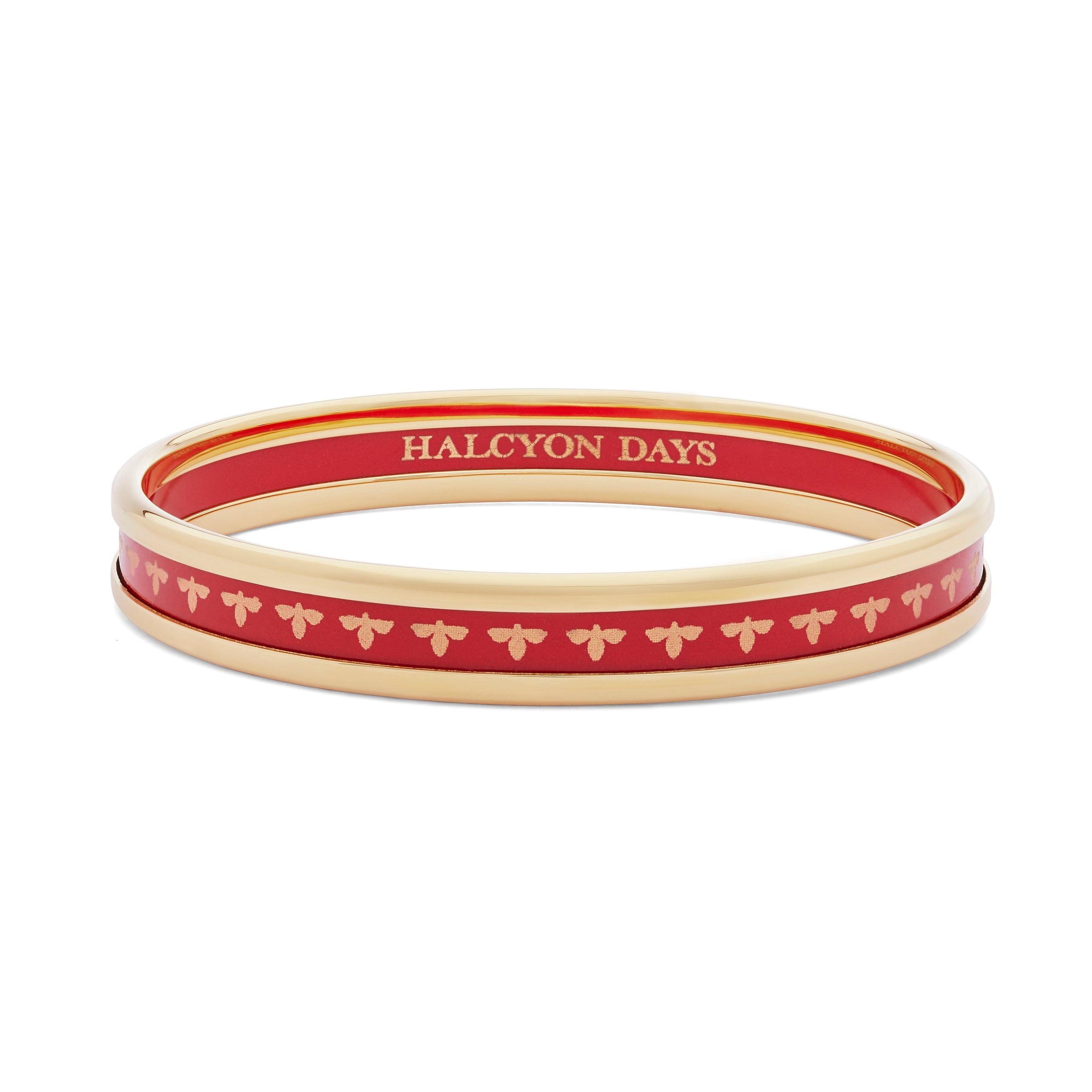 Skinny Bee Red & Gold Enamel Bangle | Halcyon Days – HALCYON DAYS