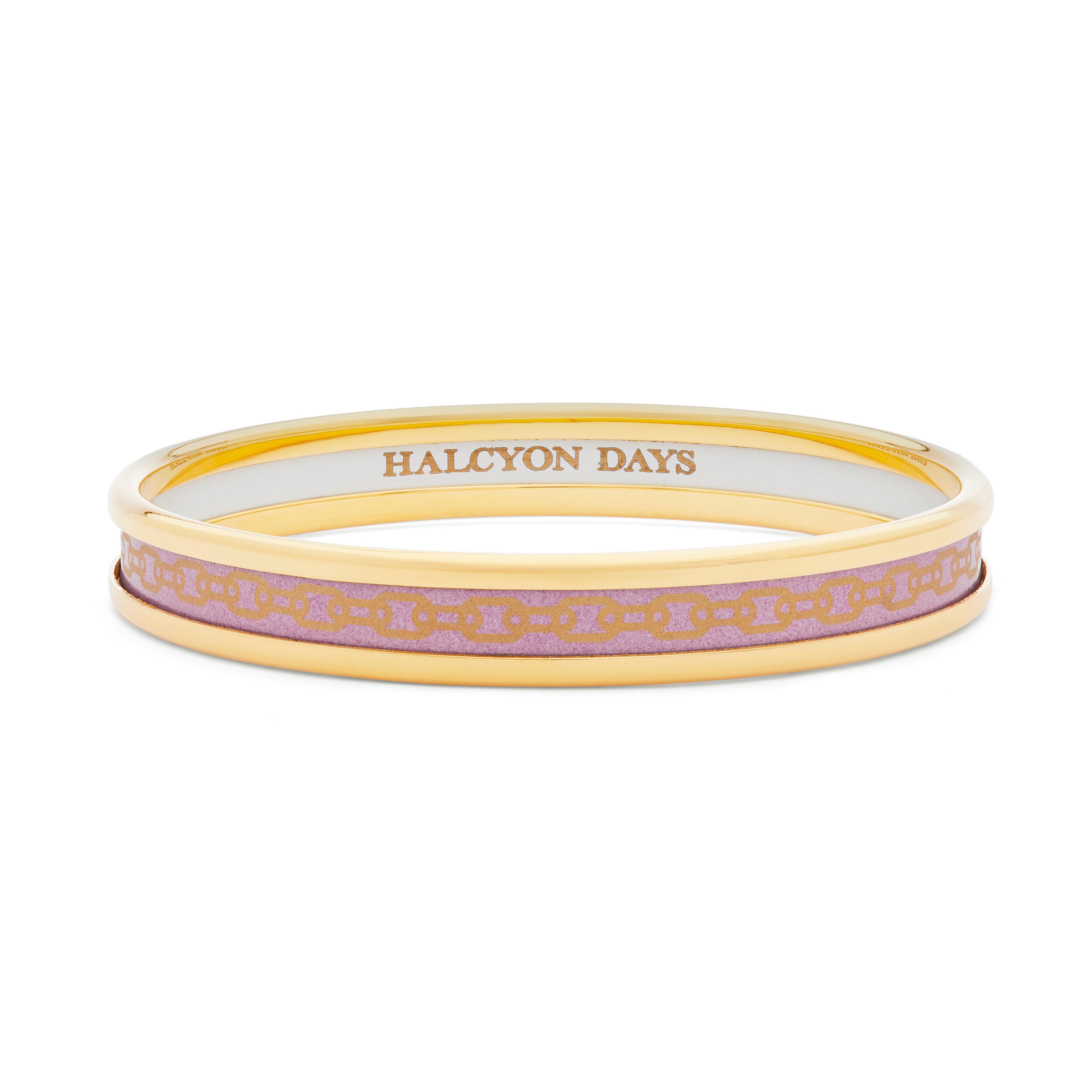 Skinny Chain Pale Pink & Gold Enamel Bangle | Halcyon Days – HALCYON DAYS