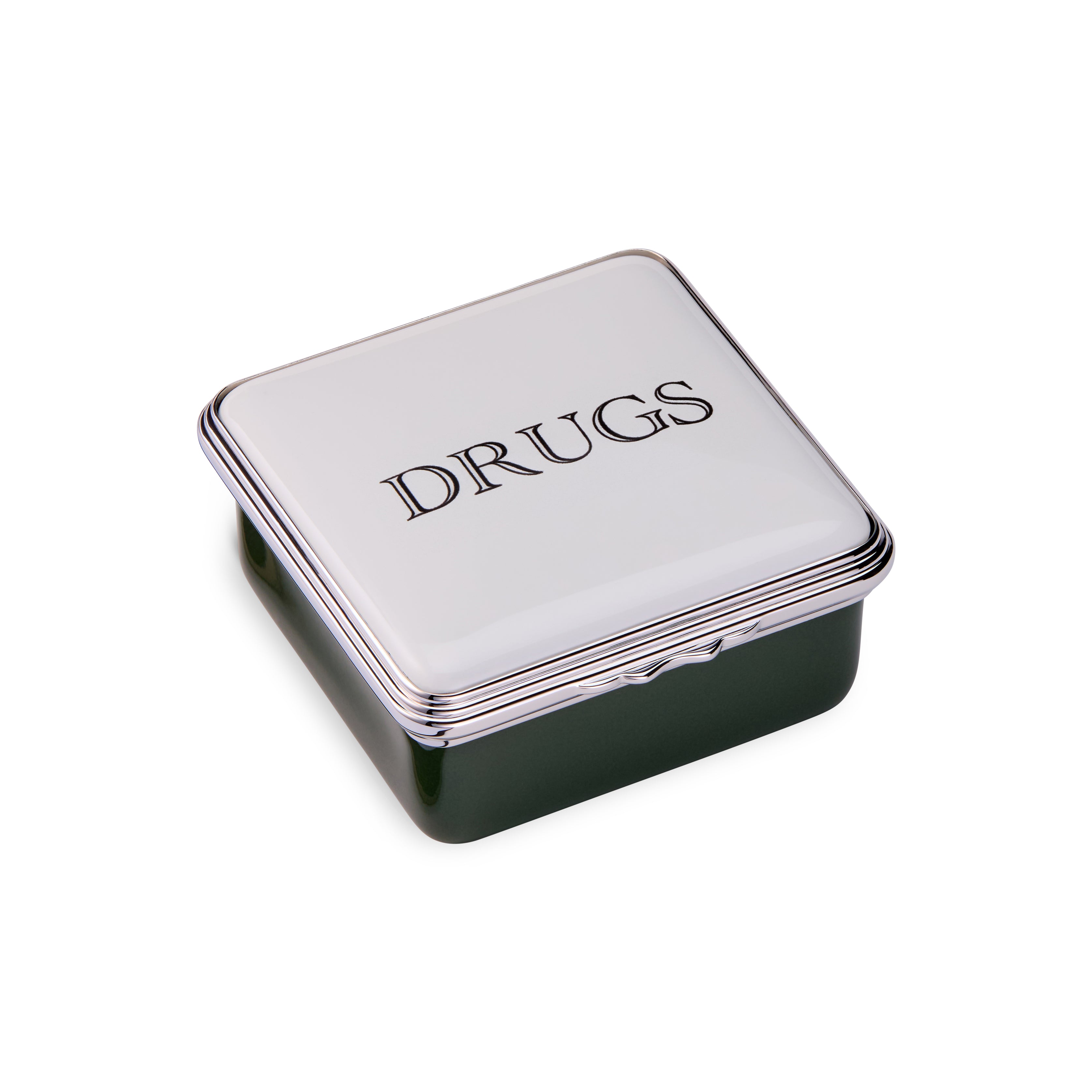 Square DRUGS Enamel Box - Balmoral Green – Halcyon Days