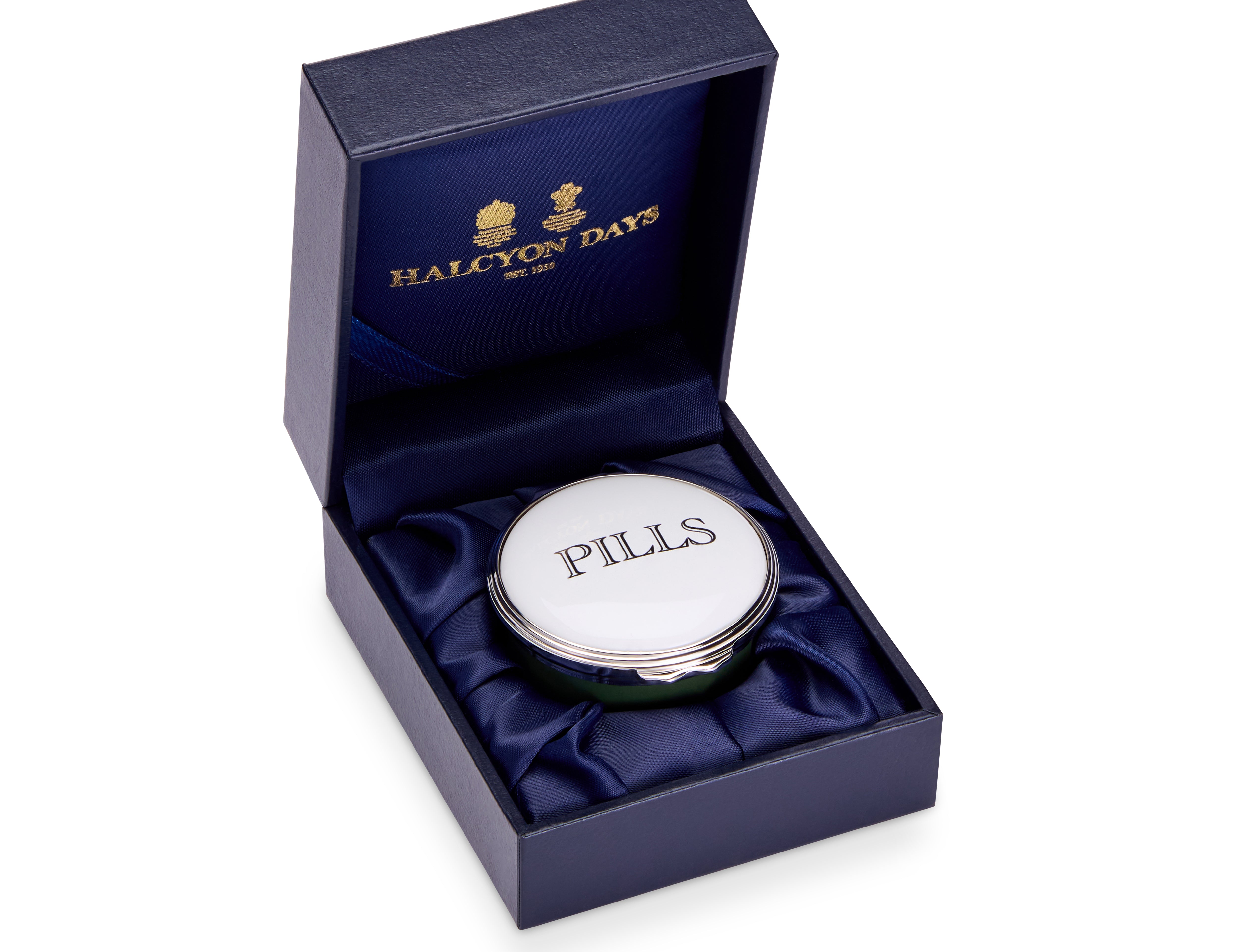 HALCYON DAYS x D.R.HARRIS DRUG & PILL Enamel Boxes