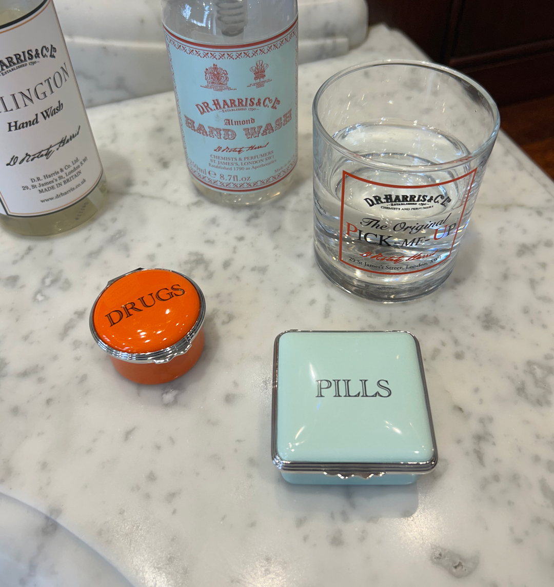 D.R. Harris Square "Pills" Enamel Box in Marmalade Orange – HALCYON DAYS