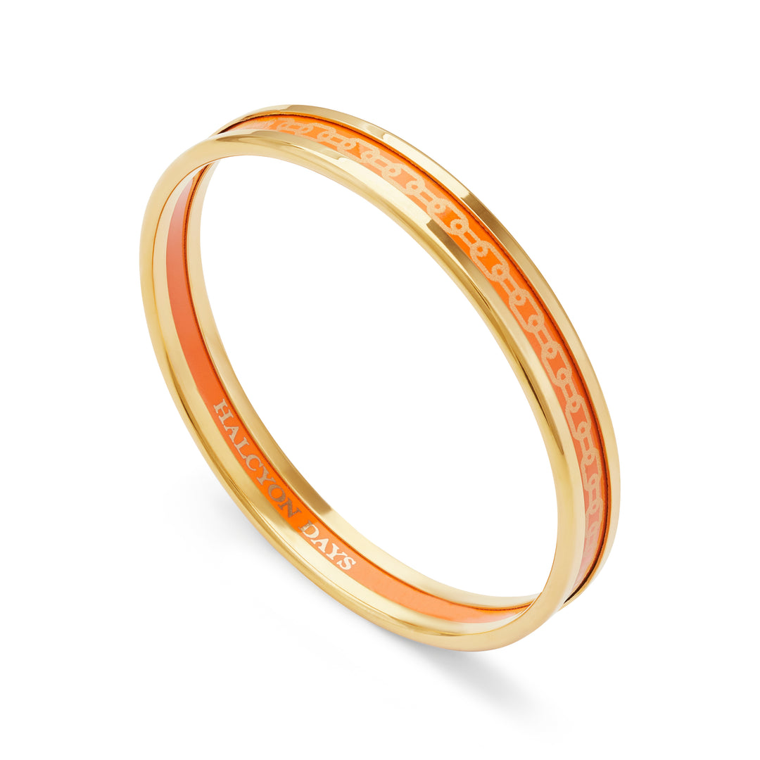 Skinny Chain Orange & Gold Enamel Bangle – HALCYON DAYS