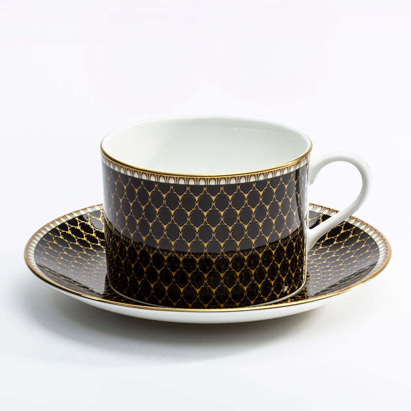 Antler Trellis Tea Cup & Saucer Black – HALCYON DAYS