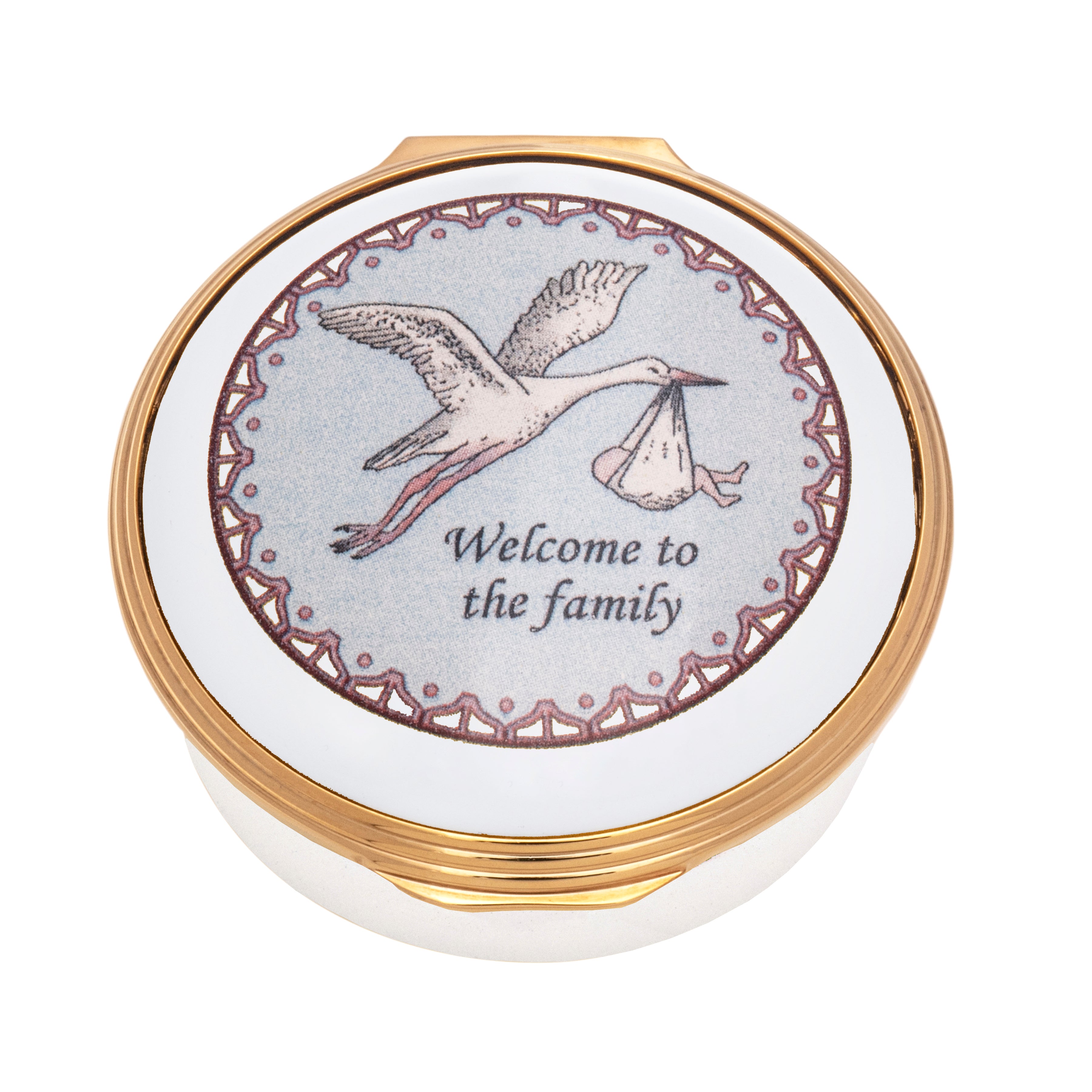"Welcome To The Family" Enamel Box | Halcyon Days – HALCYON DAYS